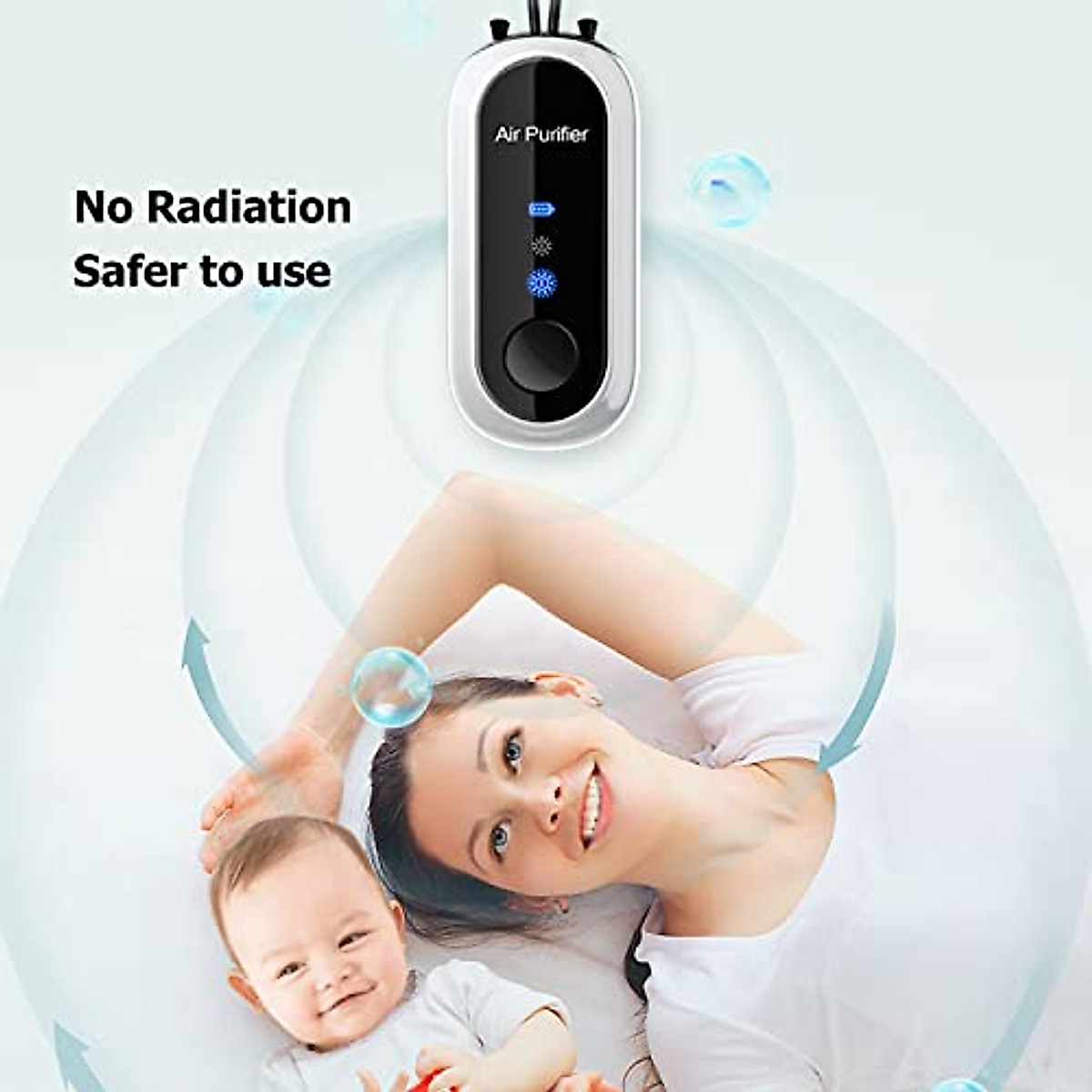 Haofy Necklace Purifier USB Charging Negative Ion Mini Wearable Air Purifier for Office Car Travel Necklace Purifier