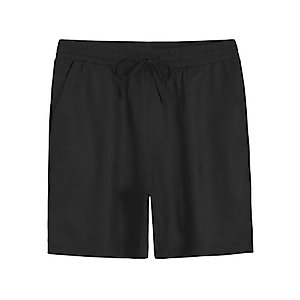 Weintee Men's 7" Inseam Linen Shorts with Pockets 2X Black