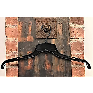 NAHANCO 28800BH Black Plastic Top Hanger, Heavy Weight, Black Hook, 17" (Bulk Pack of 100)