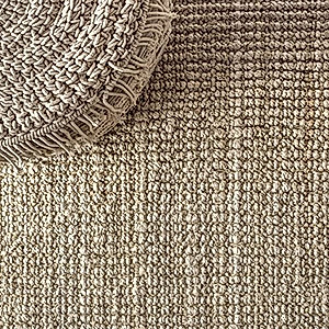 JONATHAN Y NFR103A-28 Hiro Hand Woven Chunky Jute Indoor Area -Rug Bohemian Farmhouse Easy -Cleaning Bedroom Kitchen Living Room Non Shedding, 2 X 8, Ivory