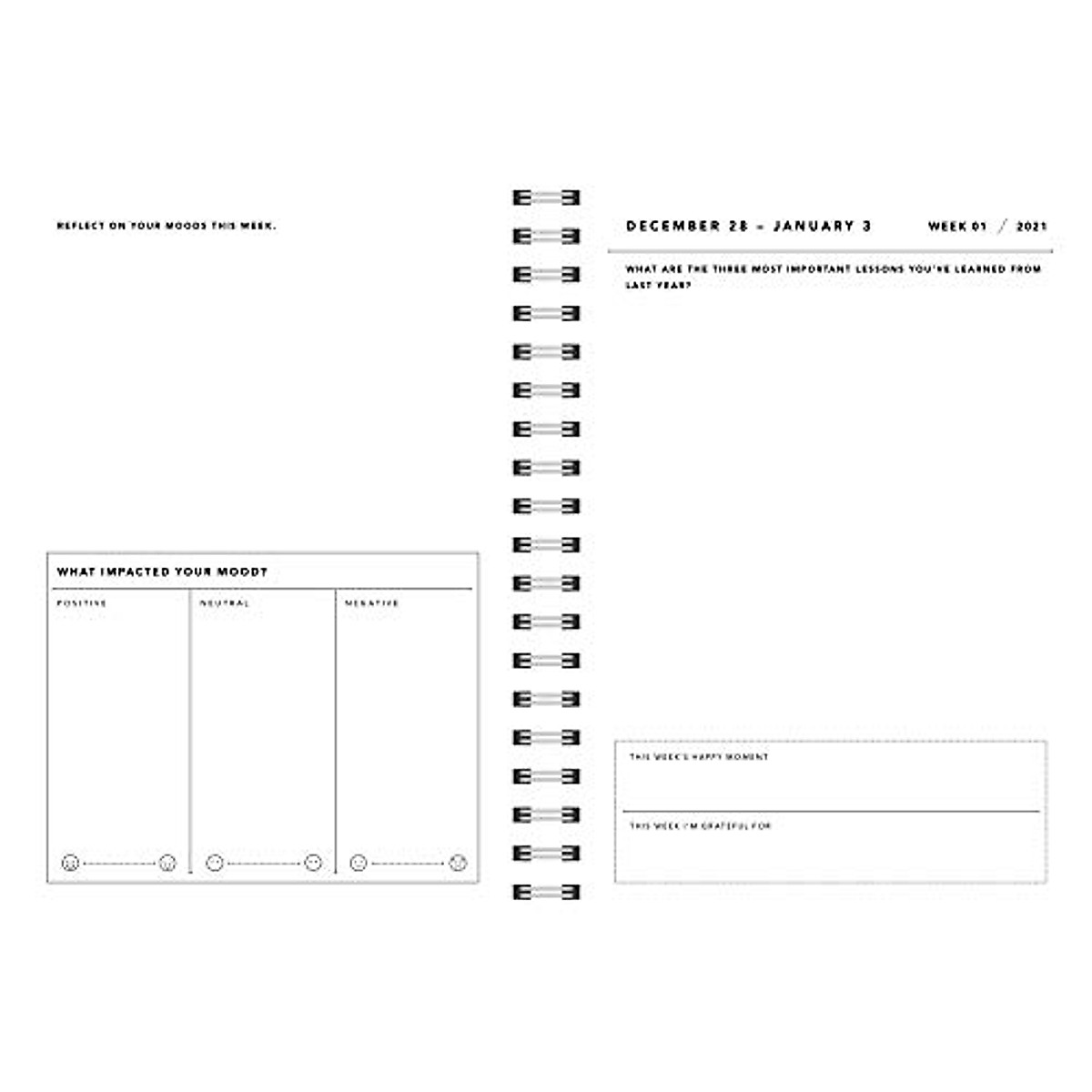 2021 Mood Tracker Planner: Understand Your Emotional Patterns; Create Healthier Mindsets; Unlock a Happier You! (Habit Tracker and Weekly Calendar)