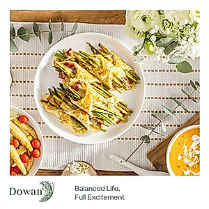 DOWAN Ceramic Dinner Plates Set of 6, 10.5 Inch White Dessert Plates, Porcelain Salad Appetizer Plates, Large Serving Plates for Kitchen Restaurant, Dishwasher & Microwave Safe