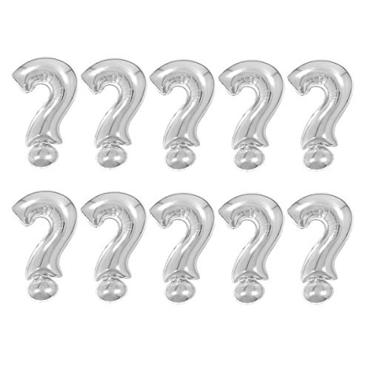 Creaides 10 Pcs Silver Symbol Question Mark Balloons Aluminum Mylar Helium Foil 16 Inch Balloons for Baby Shower Gender Reveal Party Suppliers