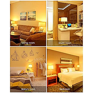 Yellow LED Bug Light Bulbs Outside, A19 LED Yellow Bug Bulb Outdoor 60W Equivalent, 9W Yellow Amber Bug Lights E26 Base Porch Lights, Non-Dimmable LED Lighting for Home, Patio, Deck, Backyard, 4 Pack