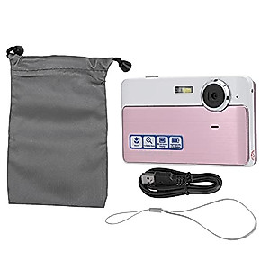 Digital Cameras for Photography, 40MP Vlogging Camera 16X Digital Zoom, Compact Pocket Camera with 2.4 Inch IPS Screen, Portable Camera for Teens Students Seniors (Pink)