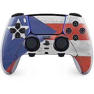 Skinit Gaming Decal Skin Compatible with PS5 DualSense Edge Pro Controller Originally Designed Puerto Rico Flag Distressed Design