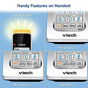 VTECH IS8121-2 Super Long Range up to 2300 Feet DECT 6.0 Bluetooth 2 Handset Cordless Phone for Home with Answering Machine, Call Blocking, Connect to Cell, Intercom and Expandable to 5 Handsets