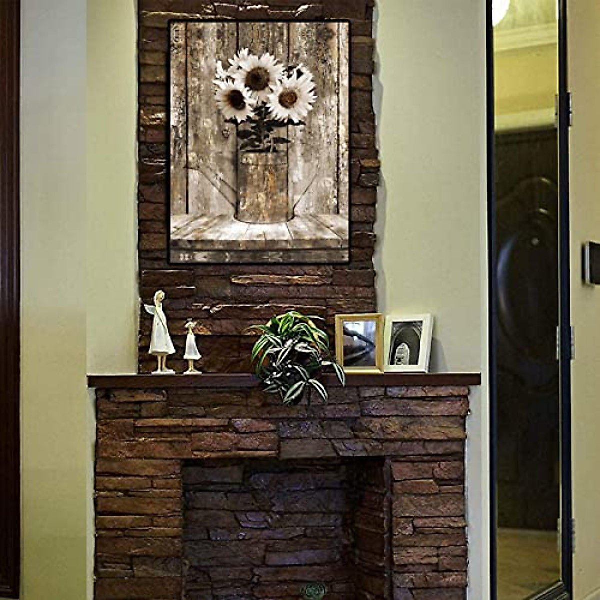 Farmhouse Wall Decor Canvas Wall Art Rustic Floral Country Sunflower 16"x24" Home Decor for Bedroom LivingRoom Rustic Decor Artwork Poster (Unframed)