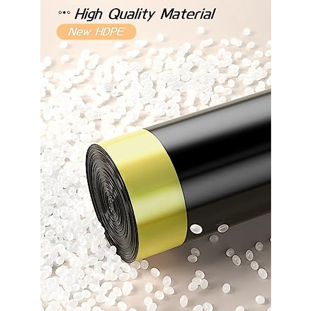 100 Count Drawstring Trash Bags, Jixik 4 Gallon Thickened Garbage Bags 17.7" x 19.7" Unscented Trash Bags for Kitchen, Bathroom, Office Waste Bin Liners