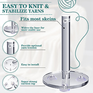 DoubleFill Acrylic Yarn Holder for Crocheting Knitting Frame Portable Yarn Spinner with Hole Thread Yarn Stand Organizer Tool Embroidery Craft Sewing Supply for Granny Present Craft Lover