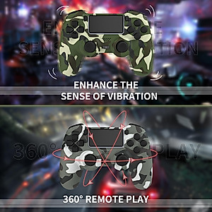KDYGPDCT 2 Pack Wireless Controller for PS4/Pro/PS3,Wireless Remote Gamepad with 1000mAh Battery | Double Shock | Audio | 6-Axis Motion Sensor | Share Button (Green + Gray)