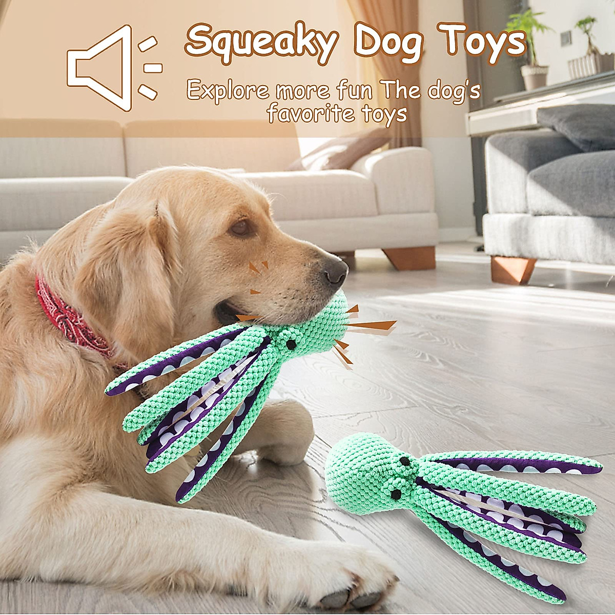BAODANTECH Plush Dog Squeaky Chew Toys with Durable Soft for Large Dogs Breeds Pet for Aggressive Chewers,Squeaky Dog Chew Toys for Small, Medium, and Large Dog