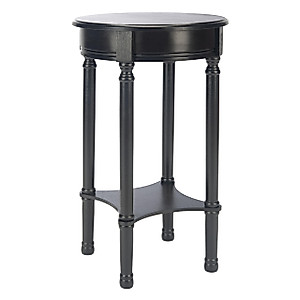 SAFAVIEH Home Collection Tinsley Brown Bottom Shelf Round Accent Table ACC5717C, 15.8" W x 15.8" L x 26" H