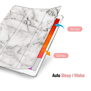 Fintie Case for iPad 10.2 Inch 9th Generation (2021) / 8th Generation (2020) / 7th Gen (2019)- Lightweight SlimShell Stand Cover with Translucent Hard Back Protector, Auto Sleep/Wake, Marble White