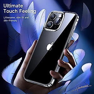 Humixx [5 in 1] for iPhone 14 Pro Case, with 2X Screen Protector + 2X Lens Protector, [20x Anti-Yellowing][12 FT Drop Protection] Clear Shockproof Protective Case for iPhone 14 Pro 6.1 inch