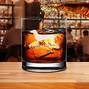 NeeNoNex It's Been a Long Day Funny Dachshund Whiskey Glass - Sarcastic Dog Lover