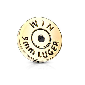 Pierced Owl 316L Surgical Steel Winchester 9mm Luger Bullet Back Casing Internally Threaded Dermal Anchor Top