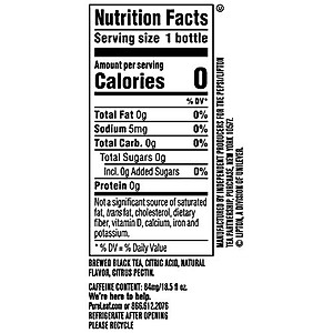Pure Leaf Iced Tea Unsweetened Black Tea with Lemon, Unsweetened, 18.5 Fl Oz (Pack of 24)