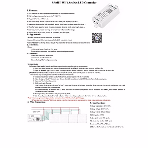 TOPXCDZ DC5V-24V 12V SP801E Art-Net Magic LED WiFi Controller Matrix Panel Module WS2812 WS2811 Light Strip Wireless Control iOS Android