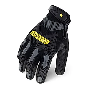 Ironclad Command Impact Work Gloves; Touch Screen Gloves Conductive Palm and Fingers, Impact Protection, Machine Washable, Sized S, M, L, XL, XXL (1 Pair) (Large, Black)