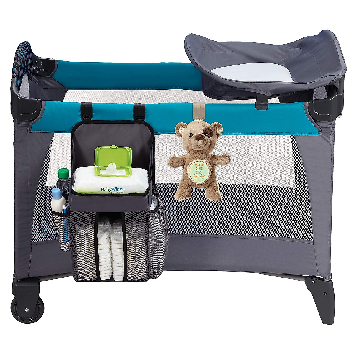 Cinch by dexbaby Plush Mini Bear - Sleep Aid Womb Sound Soother w/ Playard and Crib Attachment