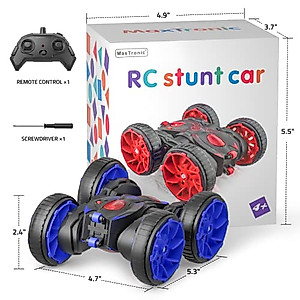 MaxTronic Remote Control Car, RC Cars All Terrain Off Road 4WD Double Sided Running RC Stunt Car, 360° Rotation & Flips RC Crawler Birthday Gift Toys for Boys & Girls Aged 4 5 6 7 8 9 10 11 12