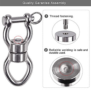 SELEWARE Silent Bearing Swing Swivel, 360° Rotational Device Hanging Accessory with Removeable Buckle for Tree Swing, Hammock Chair, Climbing Rope, Yoga, Kids Swing Swivel 1200LB Capacity