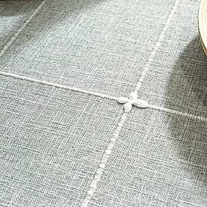 TruDelve Cotton Linen Tablecloth Rectangle Grey Fabric Table Cloth Vintage Farmhouse Table Cover for Rectangle Tables (52"x86", Grey)