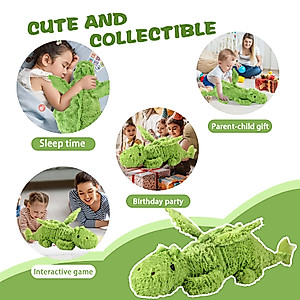 EOUOBOMO Cute Sleeping Flying Dragon Plush Pillow,Soft Flying Dragon Stuffed Animals-35.3inch Large Kawaii Dragon Animal Plushies Toy,Perfect Birthday Present for Adults and Children,Green