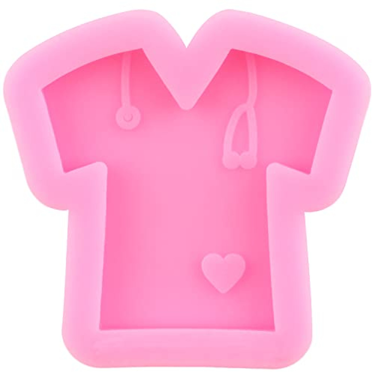 RFGHAC Doctor Theme Resin Molds Nurse Shirt Heart Stethoscope Silicone Keychain Mold Medical Emblem Resin Molds for DIY Handmade Necklace Jewelry Crafting Making Set of 6