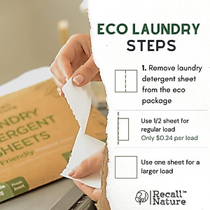 Laundry Detergent Sheets Eco Friendly - Plastic Free Strips 60 Loads (Unscented)