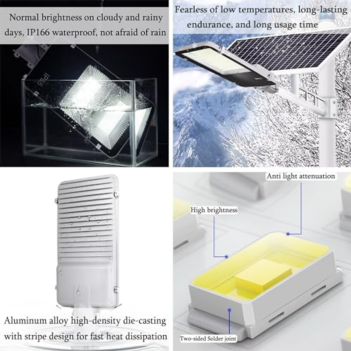 ZXXHNNAIH Solar Street Light IP165 Waterproof Solar Street Light with Pole,Easy Installation,Equipped with a Remote Control for Remote Control,for Yard