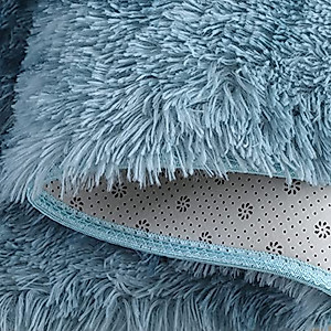 Modern Area Rugs for Bedroom Living Room Ultra Soft Fluffy Throw Carpets for Girls Boys Kids Room Shaggy Fluffy Rugs (2X3Feet, Dark Blue)