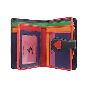 Visconti Love Collection Crush Leather Purse RFID LV4 Black