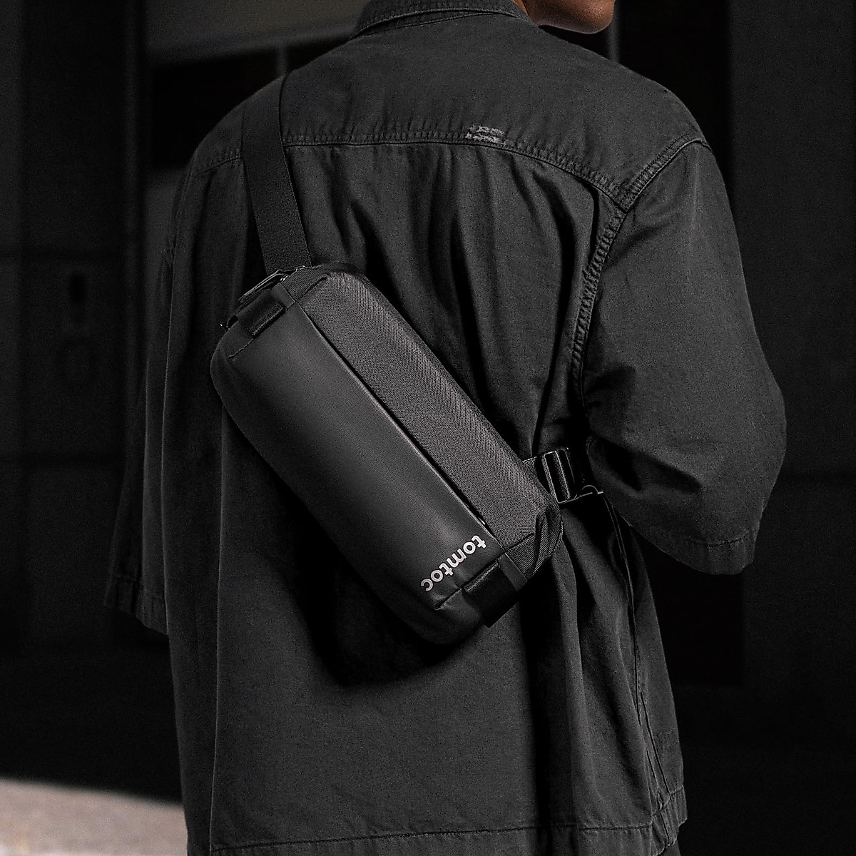 tomtoc Compact EDC Sling Bag, 4.5L Minimalist Chest Shoulder Backpack Crossbody Bag for Men and Women, Water-resistant Lightweight Everyday Carry Casual Bag for Tactical, Travel, Work, Gym, Sport