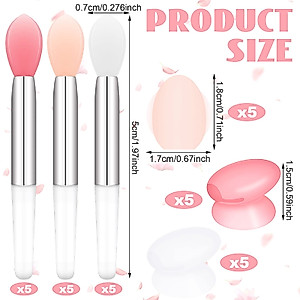 30 Pcs Silicone Lip Brush with Cover Lipstick Applicator Brushes Silicone Lipstick Brush Reusable Lip Applicator Silicone Makeup Applicator Lip Makeup Brush for Applying Cream or Eyeshadow, 3 Colors
