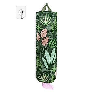 Plastic Bag Holder，Reusable Grocery Bag Holder，Wall Mount Plastic Bag Organizer Shopping Bags Carrier，Washable Large Grocery Bag Storage Dispenser ​for Home Kitchen Travelling Decor, 1 Pack，Seaweed