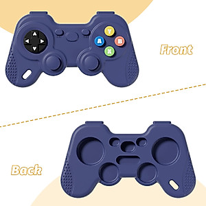 NCVI Christmas Baby Game Controller Toy 0-12 Months, Infant Video Gaming Controller Teether Toy with Joystick for Babies Chew and Teething Relief, Food-Grade Silicone for Newborn, BPA-Free