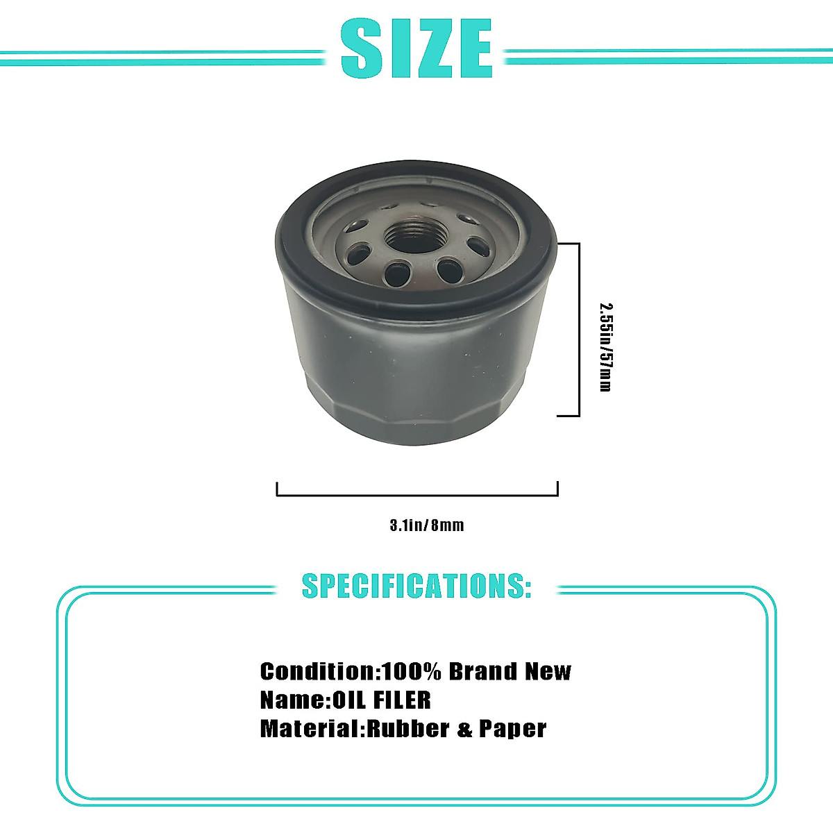 Welandya Oil Filter 12 050 01 Compatible with Kohler Engine,Lawn Mower Oil Filter Troy Fit for Bilt Bronco 12 050 01-S, 1205001 12 050 01-S1(1PCS), black