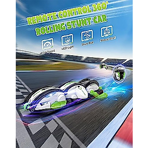 2023 Remote Control Car Snake 360° Rolling - RC Stunt Snake Car with LED Lights，2 Batteries 60+min，Indoor/Outdoor Toys for Kids Ages Age 6-12，Gifts for Christmas Birthday