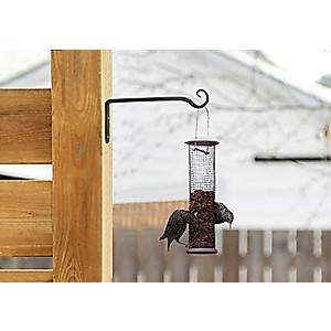 Mkono Hanging Plant Bracket 10 inch Metal Wall Plant Hook Decorative Plant Hanger for Bird Feeders, Planters, Lanterns, Wind Chimes, Home Decor Indoor Outdoor 2 Pack, Black