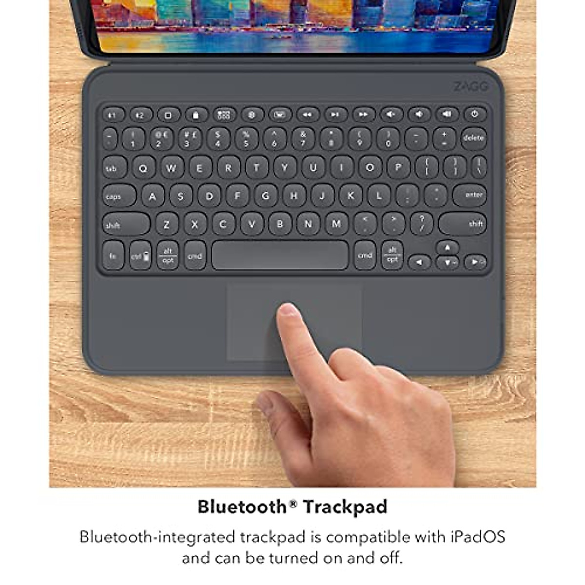 ZAGG - Pro Keys Wireless Keyboard with Trackpad and Detachable Case - Compatible with The Apple iPad 10.2"(Gen 7,8,9) - Charcoal