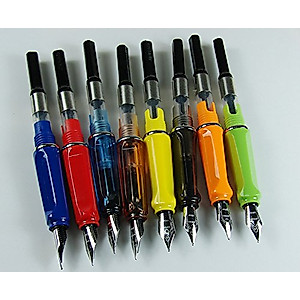 8 PCS Jinhao 599 Fountain Pens Diversity Set Transparent and Unique Style
