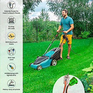 GoGreen Power GG-13725 16/3 25’ SJTW Outdoor Extension Cord, Lighted End, 25 Ft