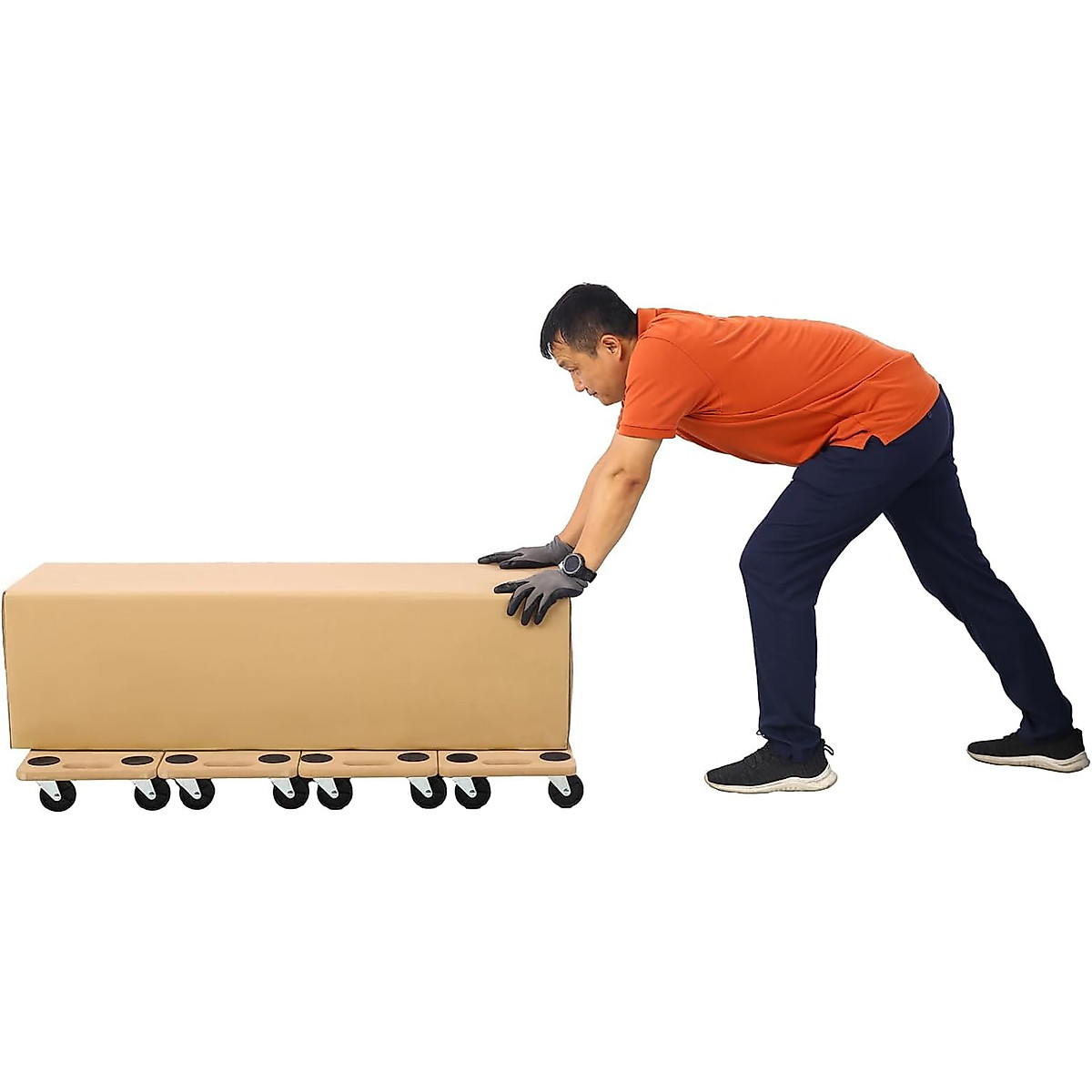 Furniture Moving Dolly, Heavy Duty Wood Rolling Mover with Wheels for Piano Couch Fridge Heavy Items, Securely Holds 500 Lbs (2pcs 22.8" x11.2" Platform)