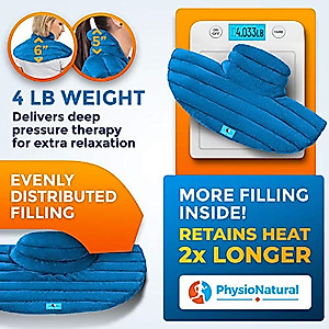 Weighted Neck and Shoulder Wrap - Instant Relief for Tension and Stress, Migraines, Headaches, Aches, Spasms, Arthritis, Stiffness - Deep, Penetrating Muscle Relaxation with Herbal Aromatherapy