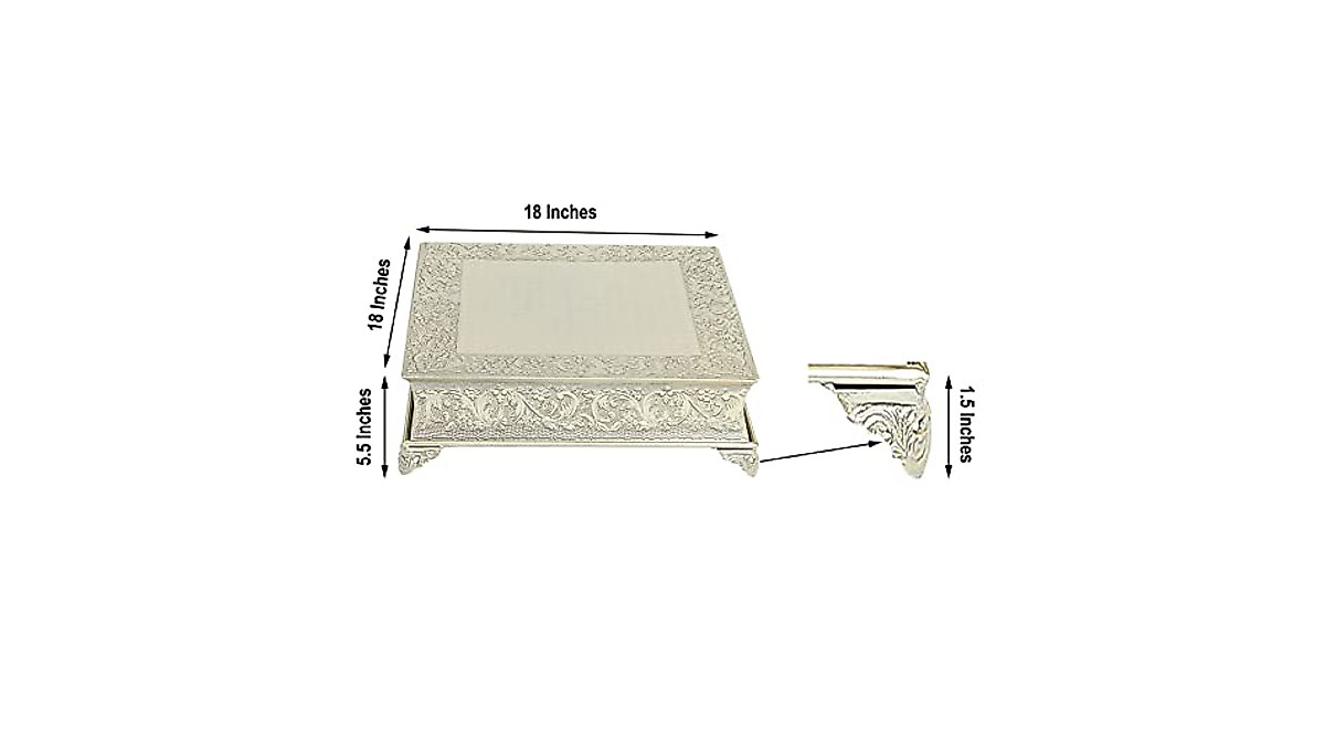 Elegant Gold Square Cake Plateau Riser for Celebrations