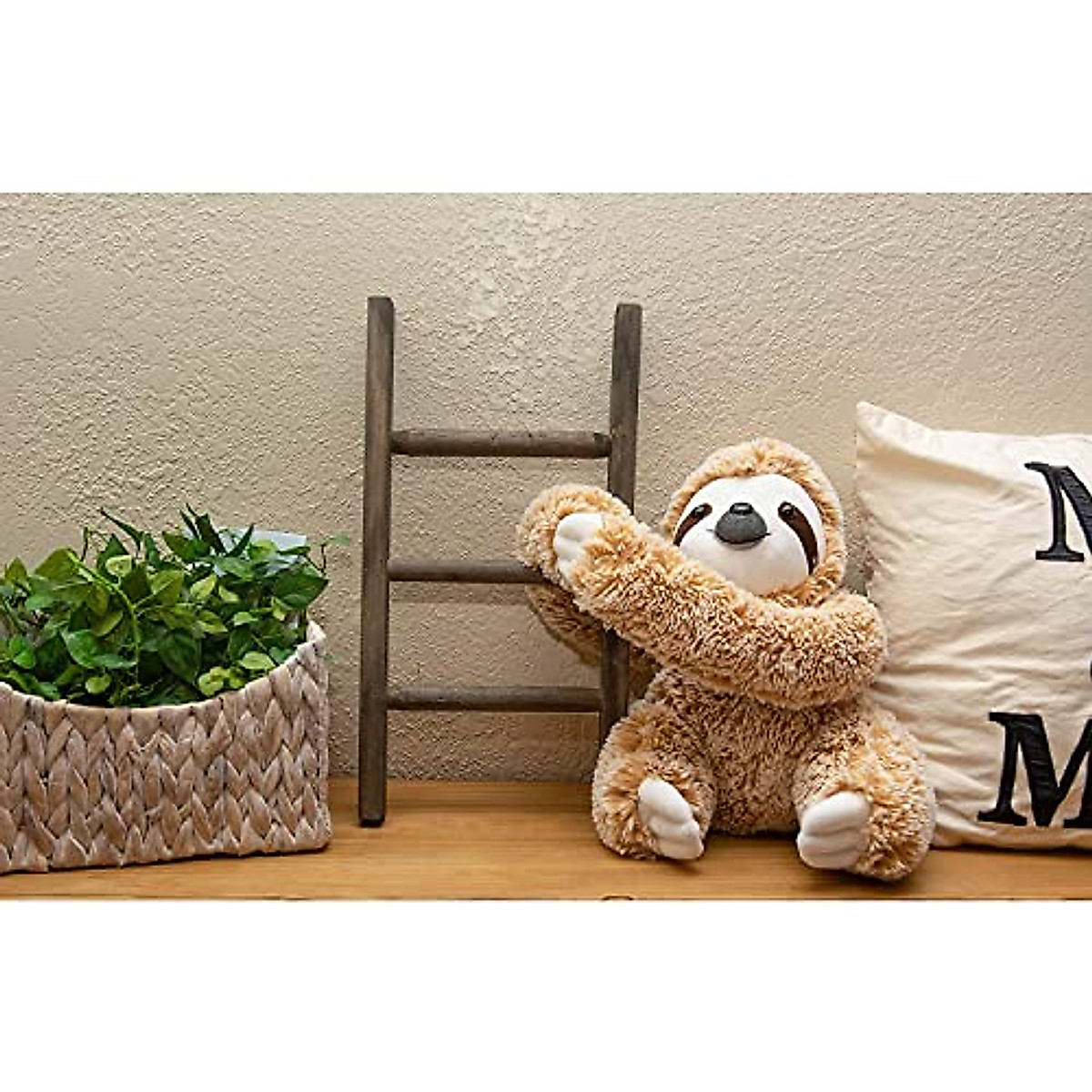 Sloth Stuffed Plush Toy Animal - Realistic, Cuddly Three Toed Sloth Stuffed Animal - Huggable, Adorable, Smooth and Silky Brown Fur - Cute Funny Birthday Gifts for Girlfriend Stuffed Animal