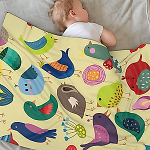 Vintage Birds Newborn Swaddle Blanket, Soft Stretchy Baby Receiving Blanket for Boys and Girls, Perfect Shower Gifts, 40x30 Inch