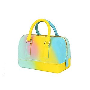 Rainbow Jelly Bag Mini Satchel Crossbody Women Purse Handbags by Soulfina (Multi-M)